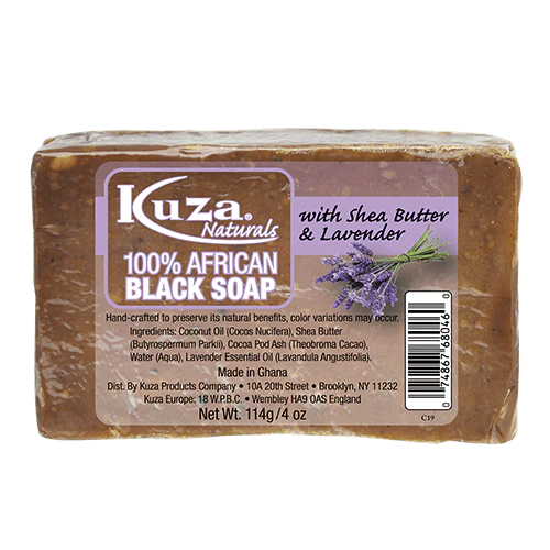 Kuza 100% African Black Soap Shea Butter & Lavender 114 g ...